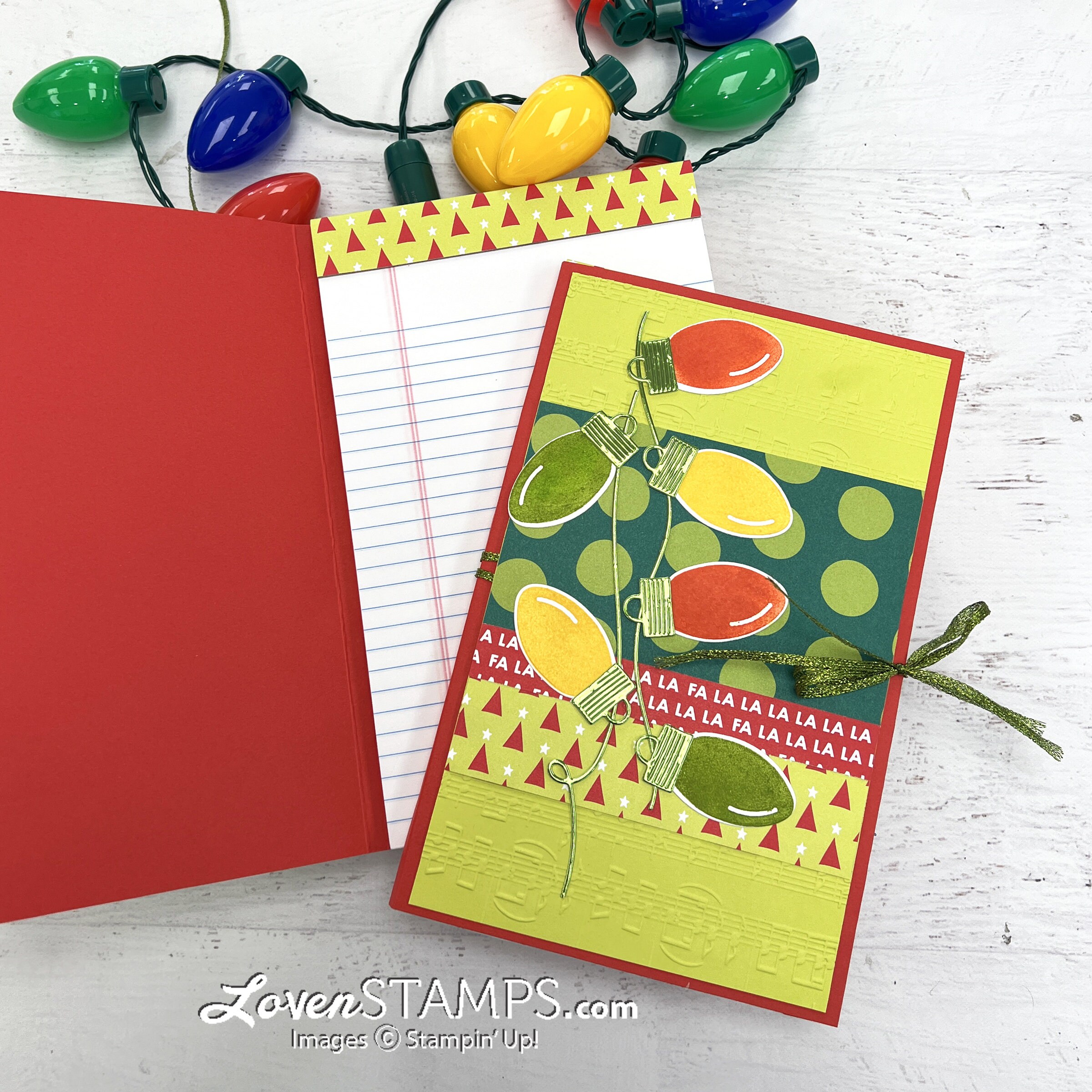 Merry Bold & Bright Christmas Lights Card Project Tutorials - Stampin ...