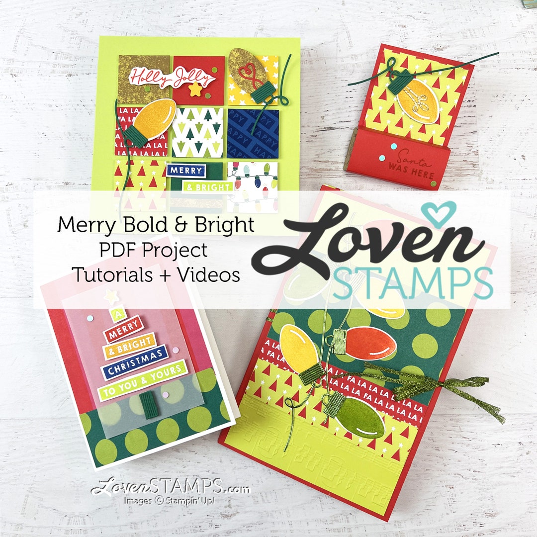 Merry Bold & Bright Christmas Lights Card Project Tutorials - Stampin ...