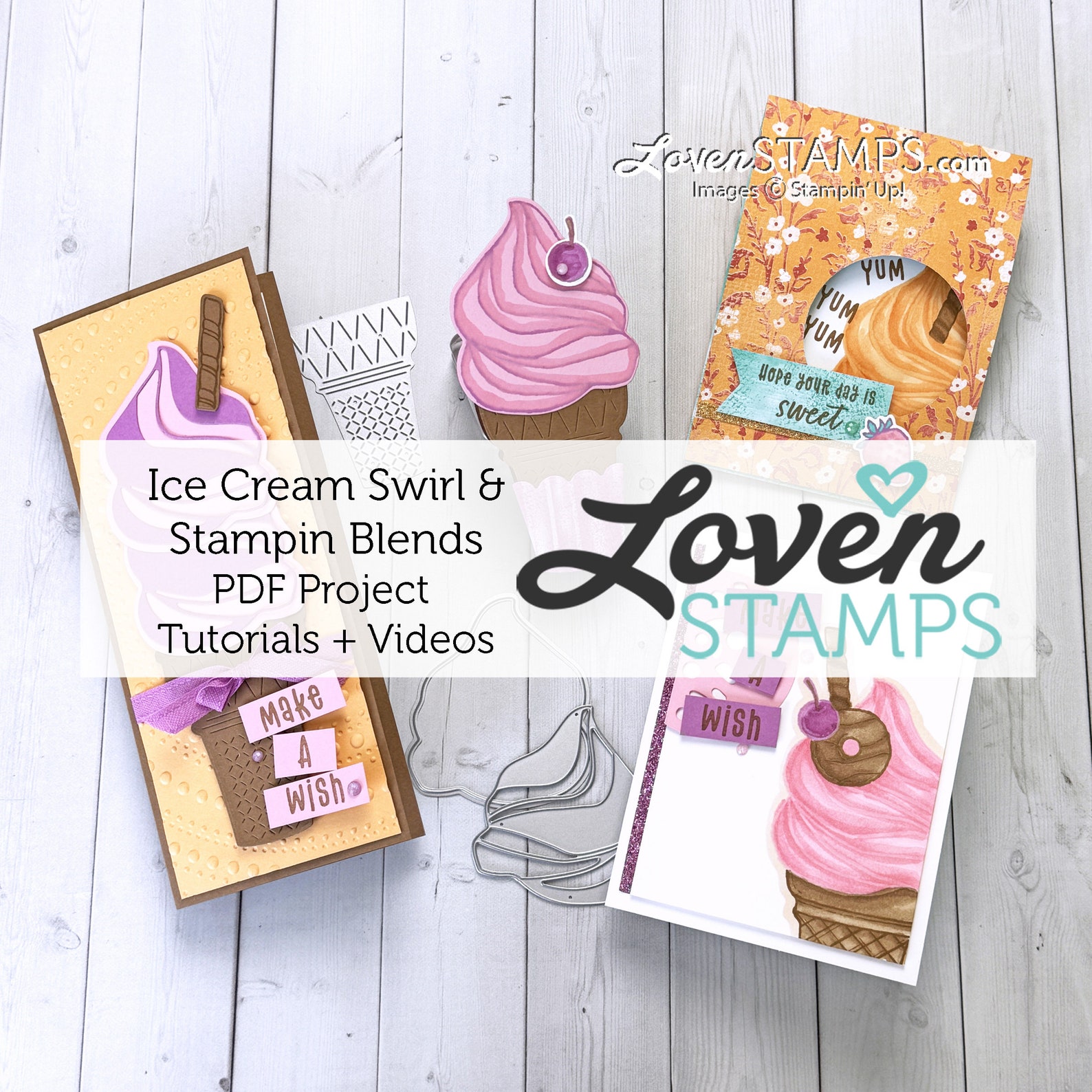 Stampin' Up! Ice Cream Swirl Stamps and Dies - Project and Card ...