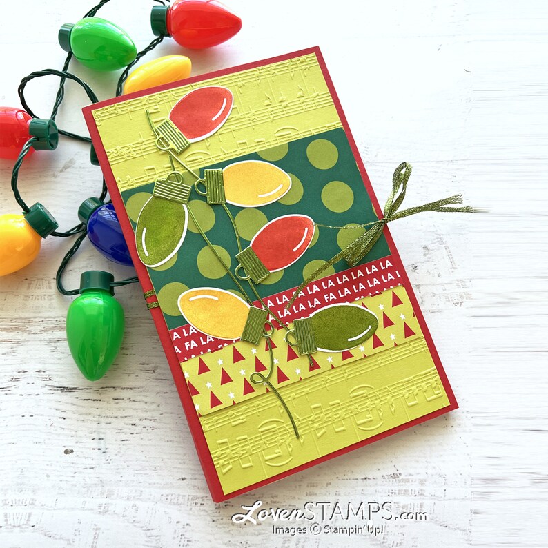 Merry Bold & Bright Christmas Lights Card Project Tutorials - Stampin ...