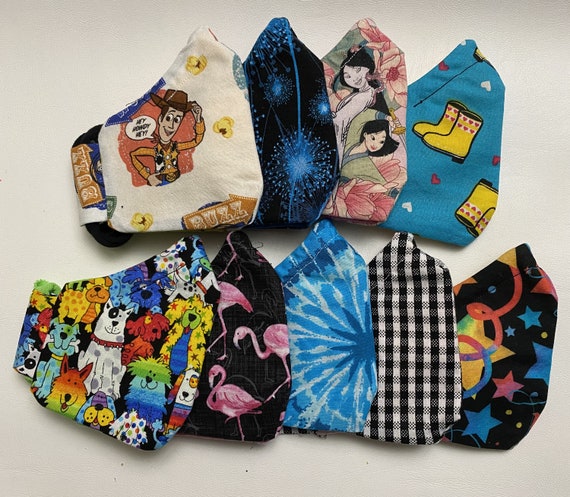 FACE MASK Child-size Contour Style With Filter Pocket and Nose | Etsy