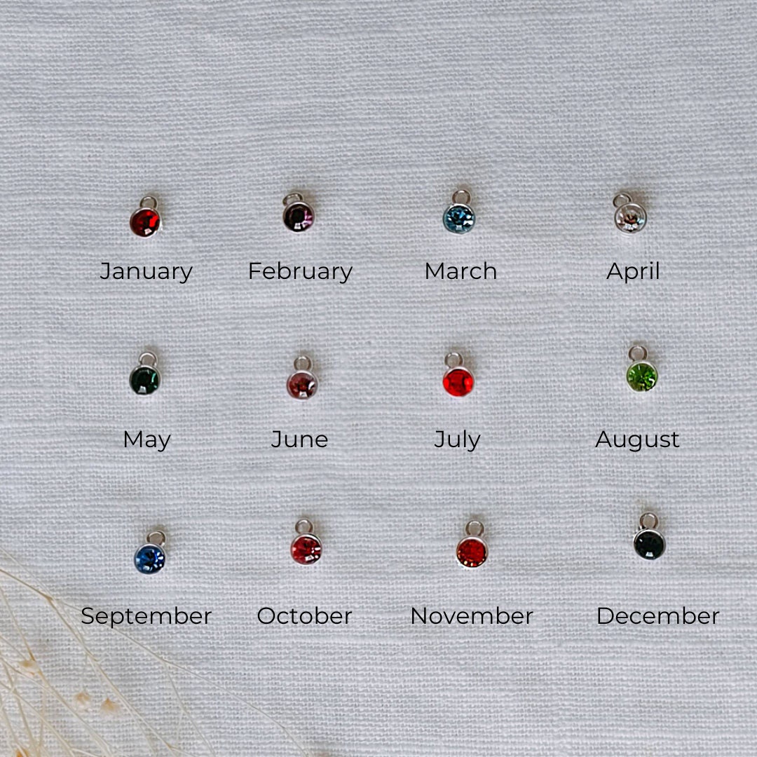 March Birthstone Charm Bracelet // Solid 925 Sterling Silver ...