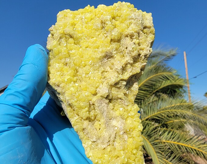 459 G Natural Sulfur Rock Specimen | Yellow Crystal Display Mineral ...