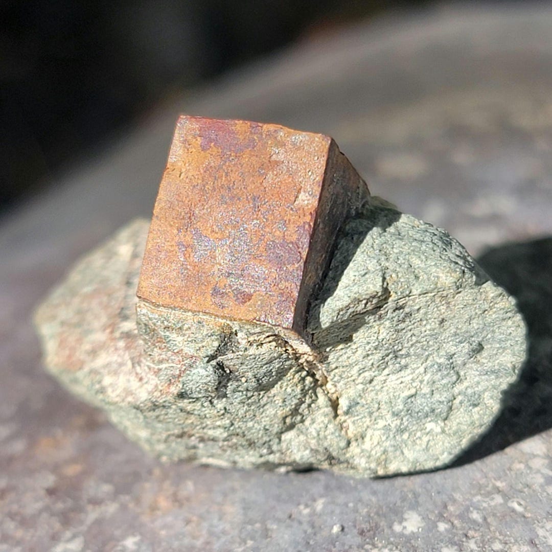 Limonite After Pyrite Cube on Matrix From the Harquahala Mountains ...