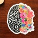 Floral Brain Sticker for Laptop, Brain Cancer Survivor Gift ...