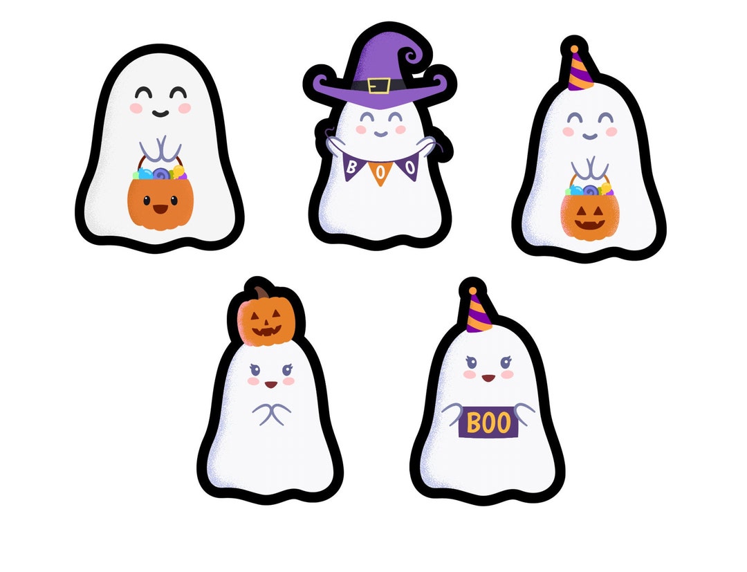 Cute Ghost Sticker Set, Ghost Stickers Waterproof, Halloween Sticker ...