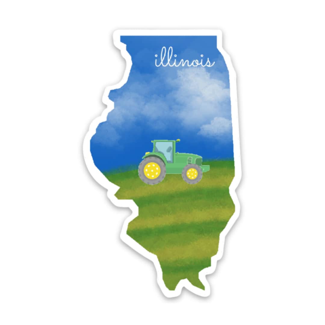 Illinois Sticker, Illinois State 3x3in Sticker, State Sticker Water ...
