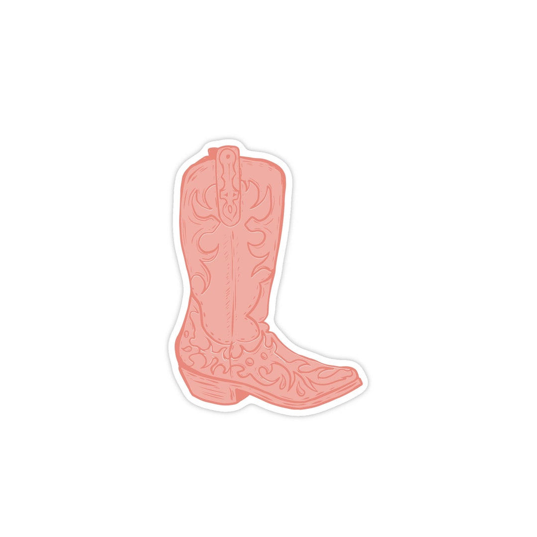 Pink Cowgirl Boot Sticker, Western Stickers for Water Bottle, Cowgirl ...