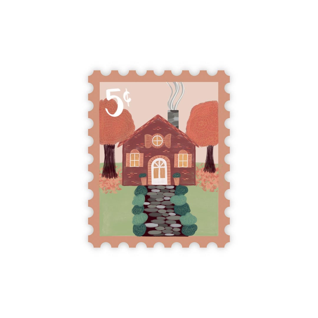 Stamp Sticker for Laptop, Cottage Stickers, Cottagecore Stickers Small ...