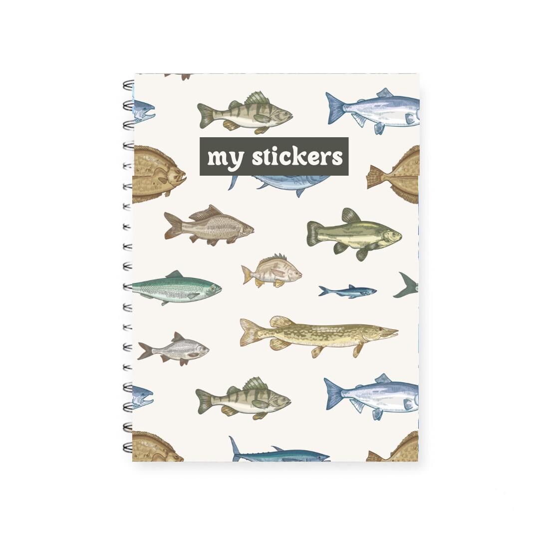 Reusable Sticker Book Fish, Sticker Book for Men, Sticker Book Storage ...