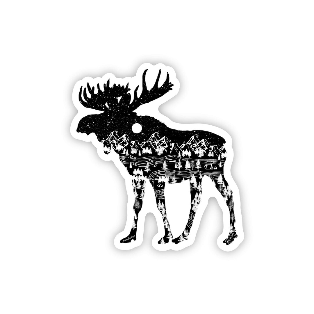 Moose Sticker, Moose Decal, Moose Vinyl Stickers, Outdoor Stickers for ...
