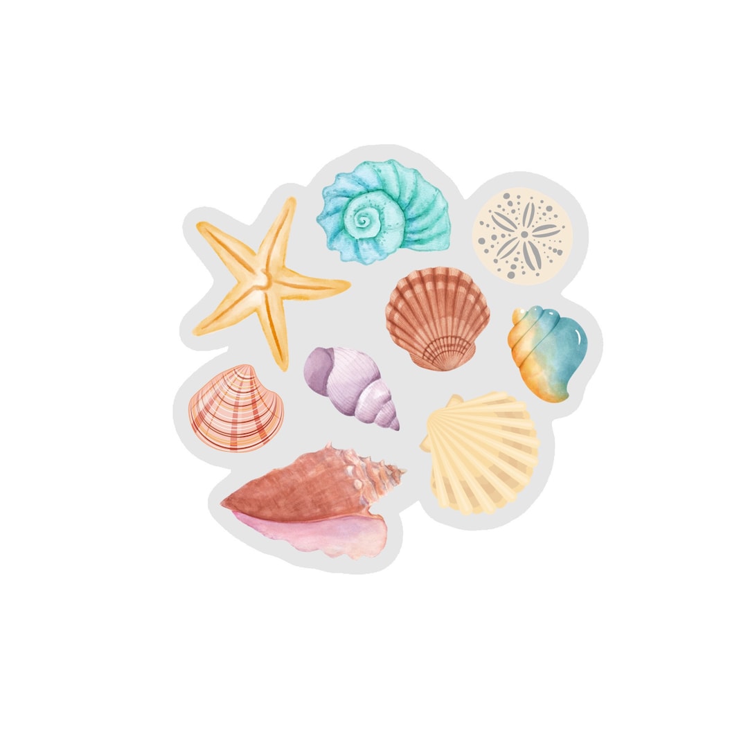 Seashell Stickers, Beach Theme Stickers, Summer Stickers, Beach ...