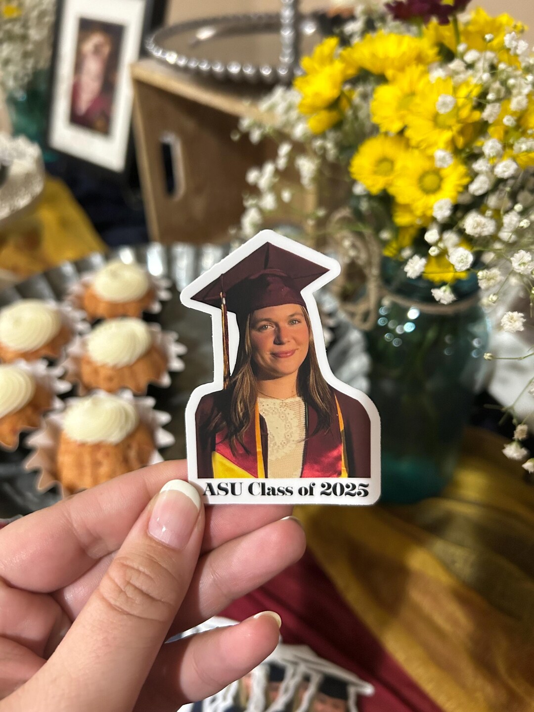 Custom Graduation Stickers Die Cut, Face Stickers Waterproof ...