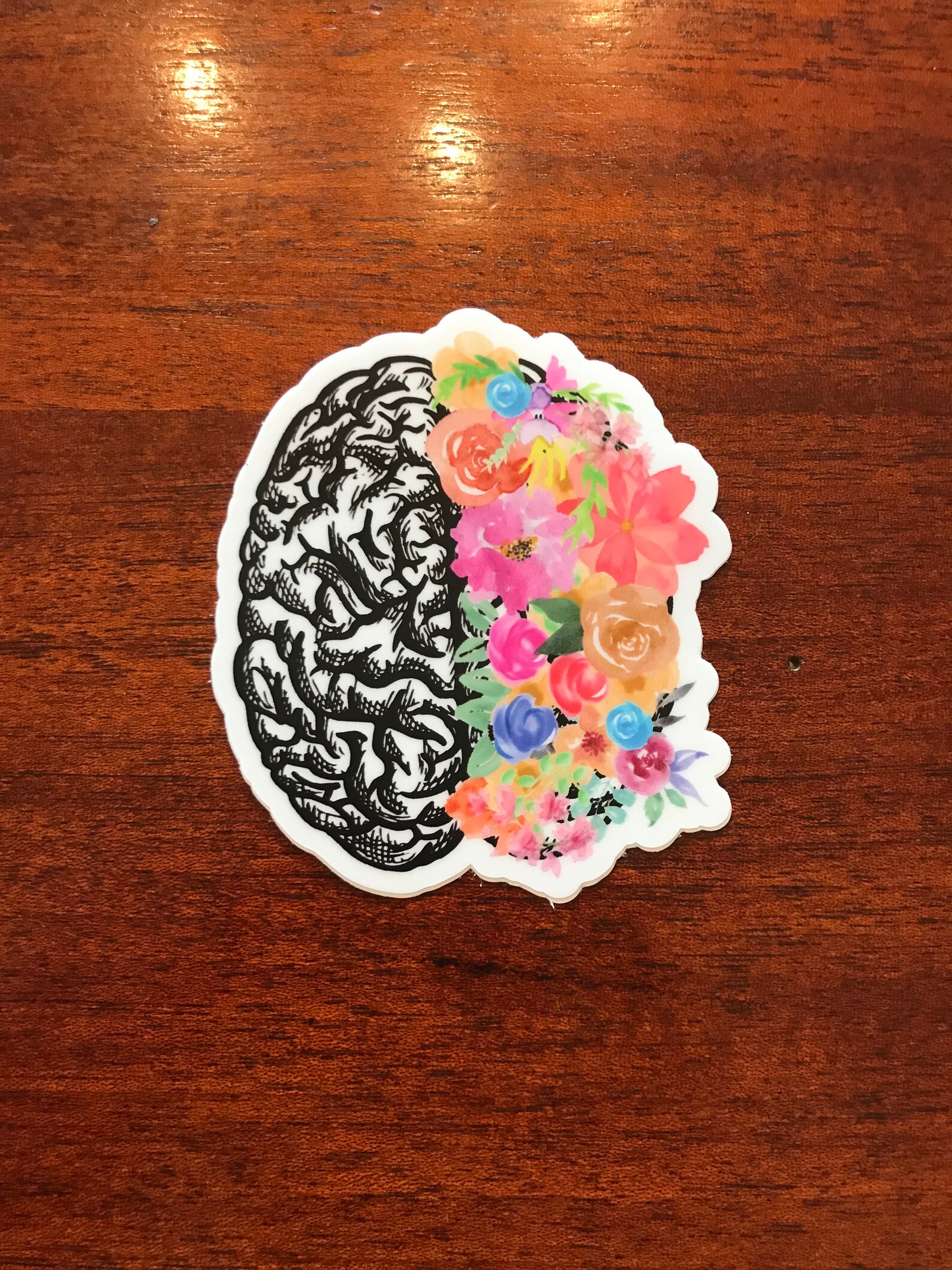 Floral Brain Sticker for Laptop Brain Cancer Survivor Gift - Etsy