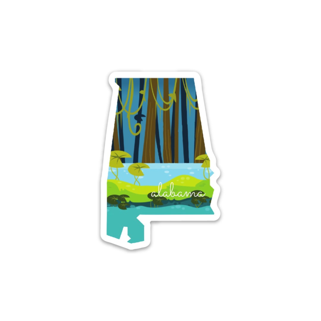 Alabama Sticker, Alabama State 3x3in Sticker, Vinyl Sticker for Your ...