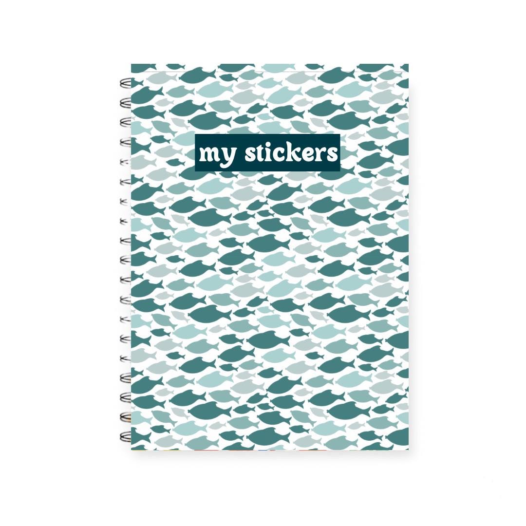 Reusable Sticker Book Fish, Sticker Book for Men, Sticker Book Storage ...