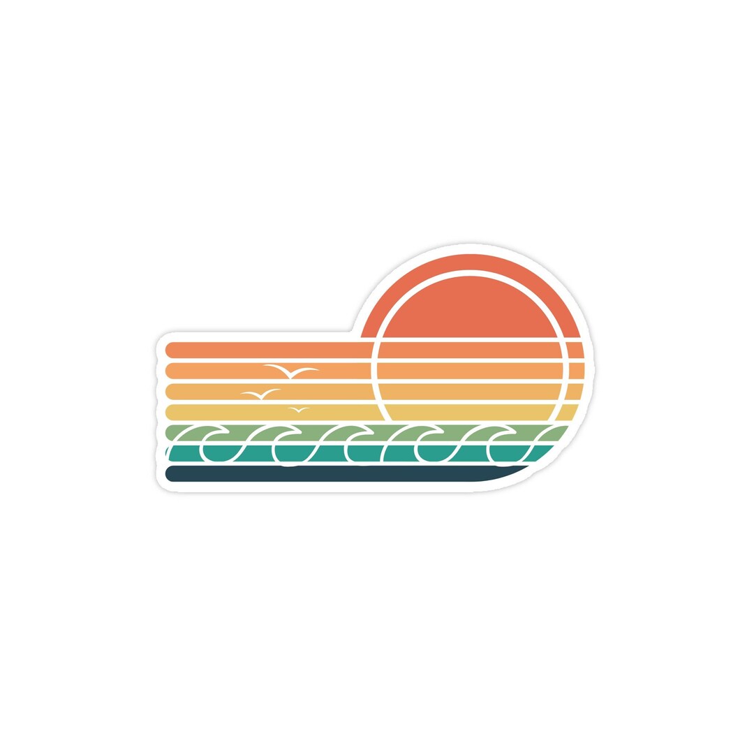 Sunset Sticker, Beach Theme Sticker, Summer Stickers for Planner, Beach ...