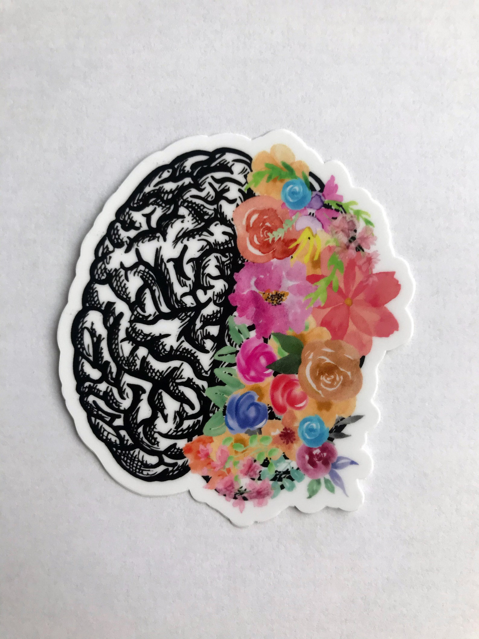 Floral Brain Sticker for Laptop Brain Cancer Survivor Gift - Etsy