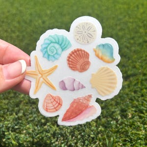 Seashell Stickers, Beach Theme Stickers, Summer Stickers, Beach ...