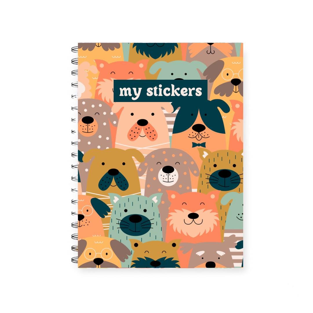 Reusable Sticker Book Dog, Sticker Album Reusable, Cute Sticker Book ...