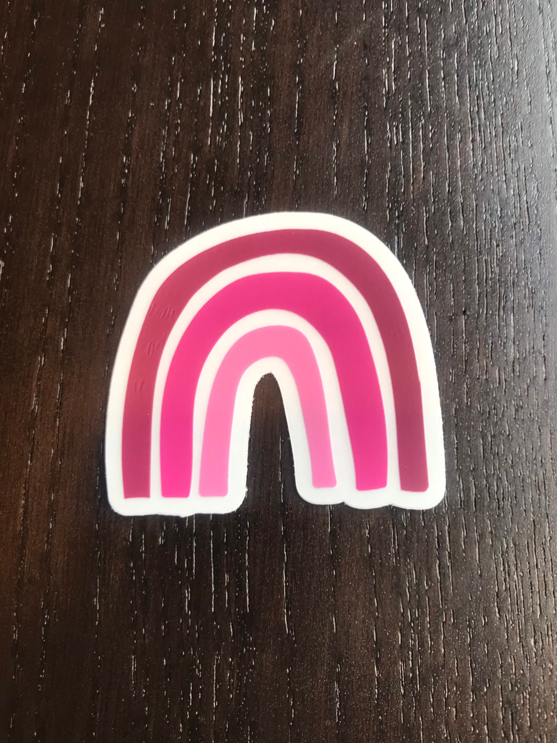 Clear Pink Rainbow Vinyl Sticker for Your Laptop, Water Bottle or ...