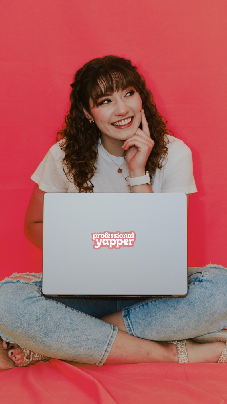 Professional Yapper Sticker Pink, Funny Therapy Stickers, Gen Z ...