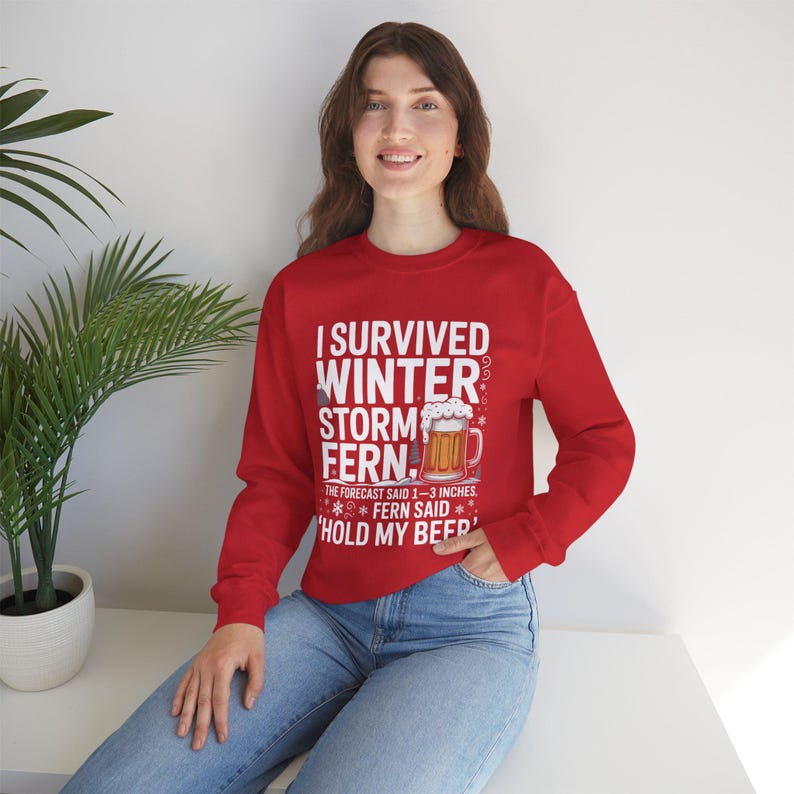 I Survived Winter Storm Fern 2026 Shirt, Funny Snowstorm T-shirt, Hold ...