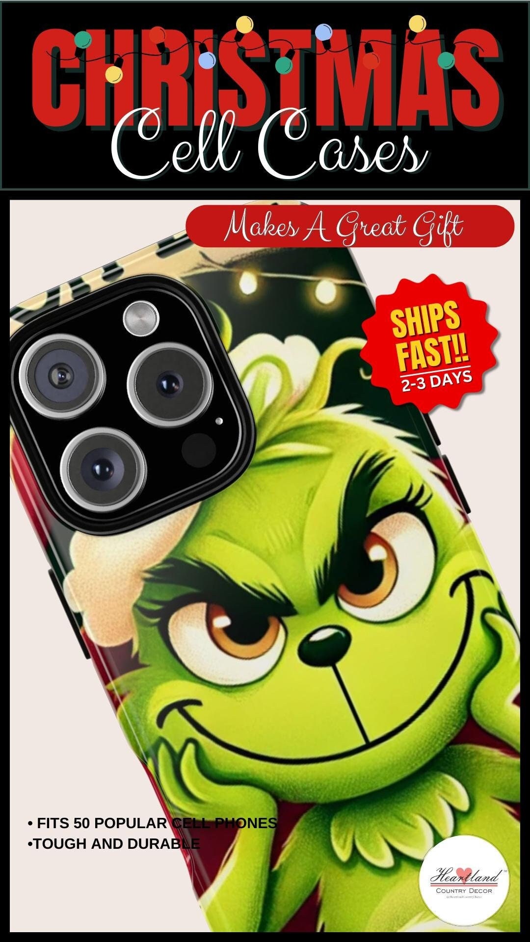 OMG Grinch Style Cell Case-50 Phones, Tough Phone Cover Case, Christmas ...