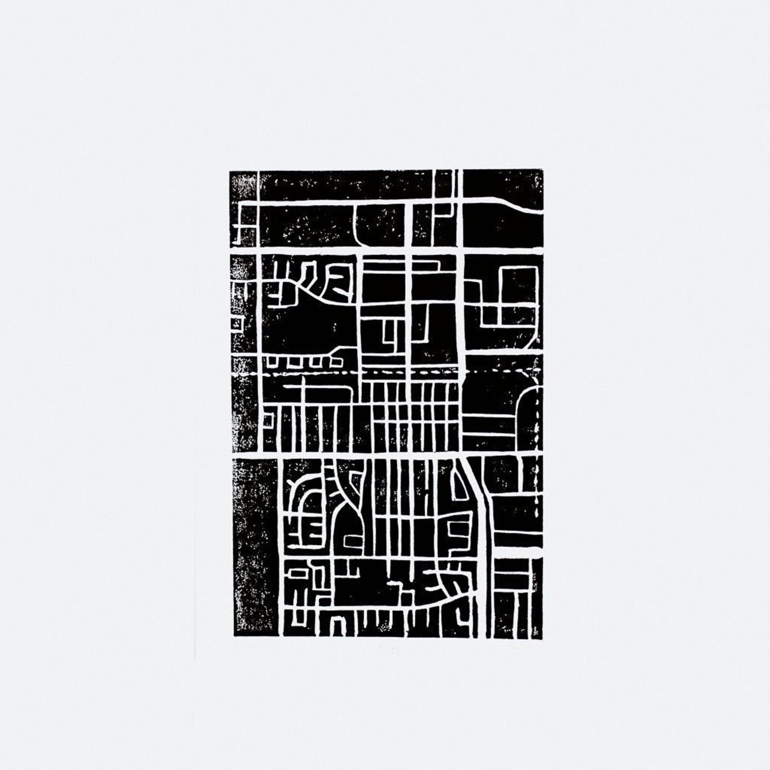 Winkler Map Linocut Printmaking Town Map Street Map Small - Etsy