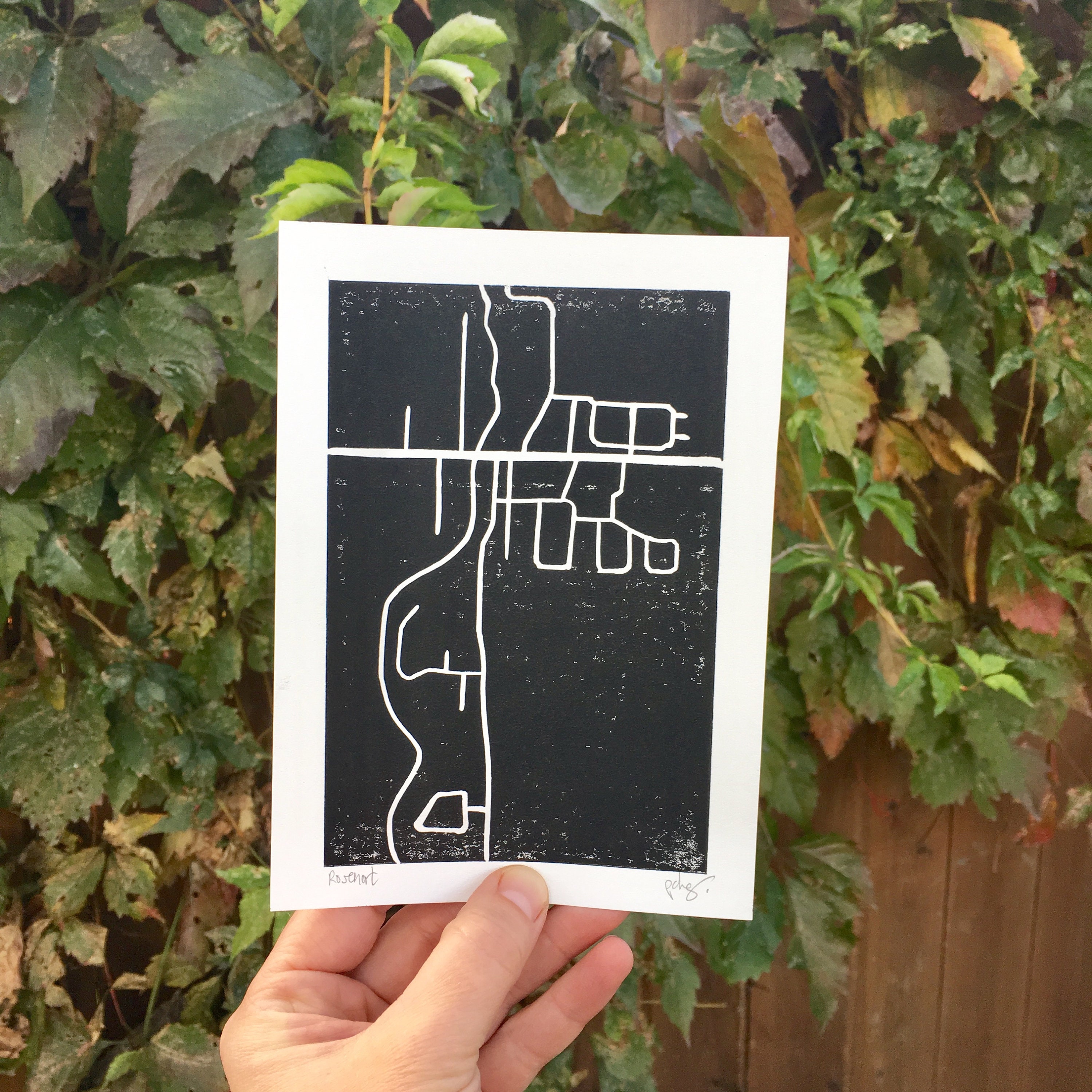 Rosenort Map Linocut Printmaking Town Map Street Map - Etsy