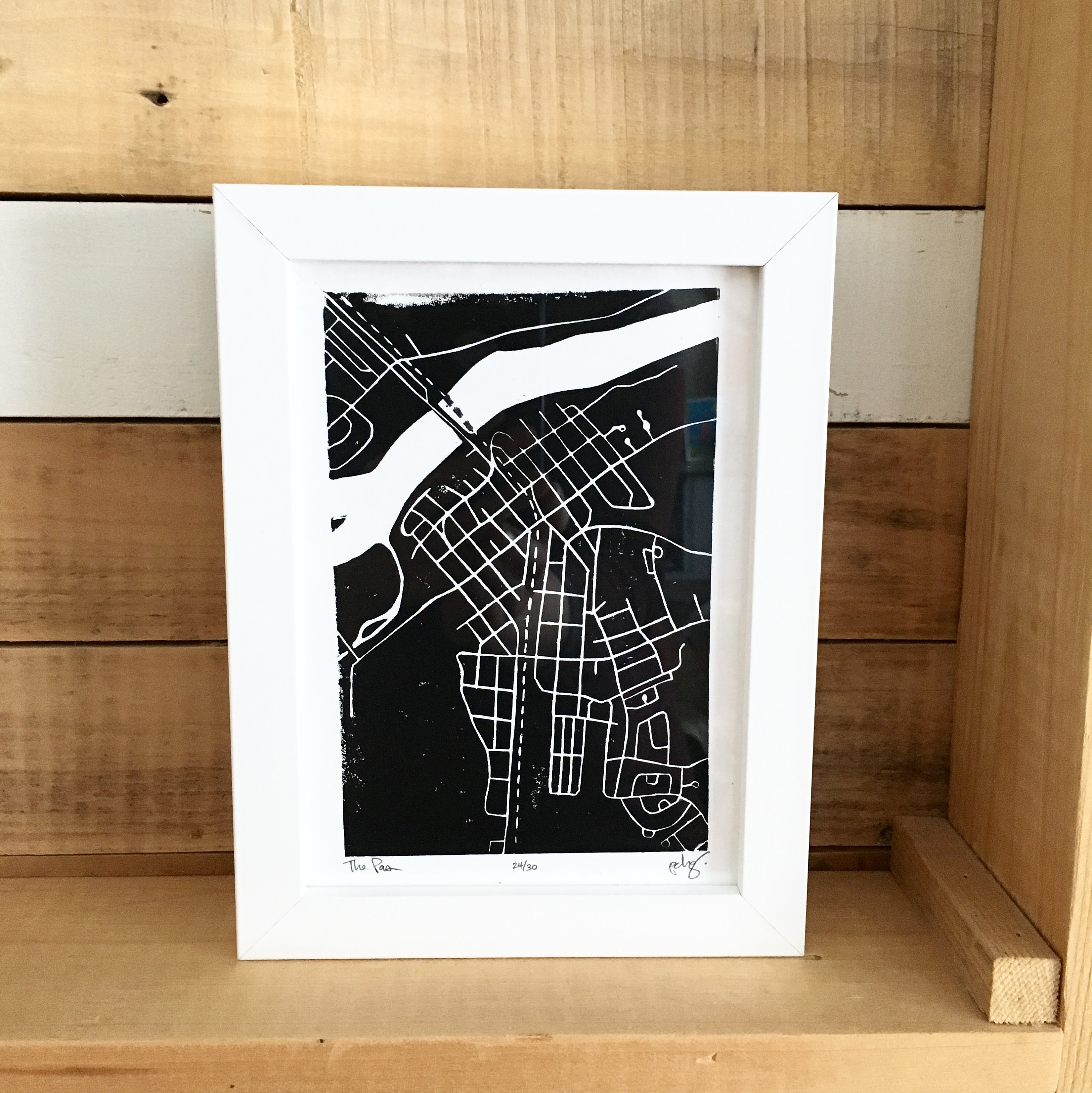 The Pas Map Linocut Printmaking Town Map Street Map Small - Etsy