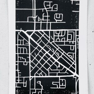 Steinbach Map, Linocut, Printmaking, Town Map, Street Map, Small Town ...