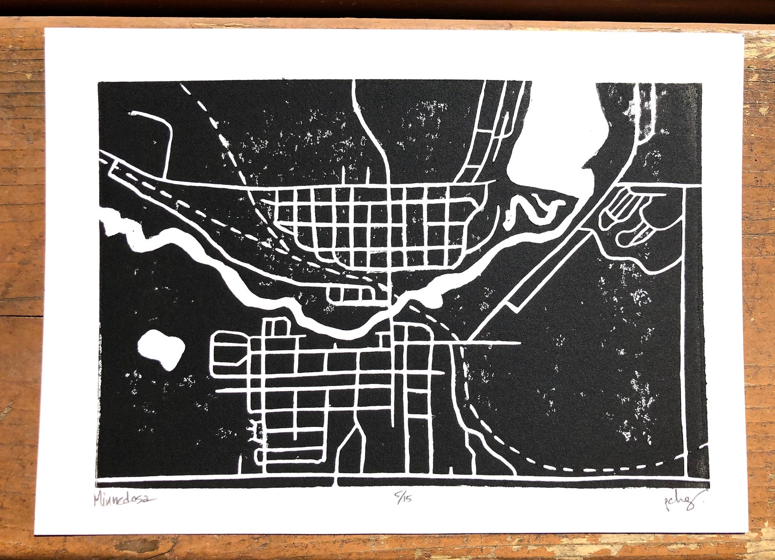 Minnedosa Map, Linocut, Printmaking, Town Map, Street Map, Small Town ...