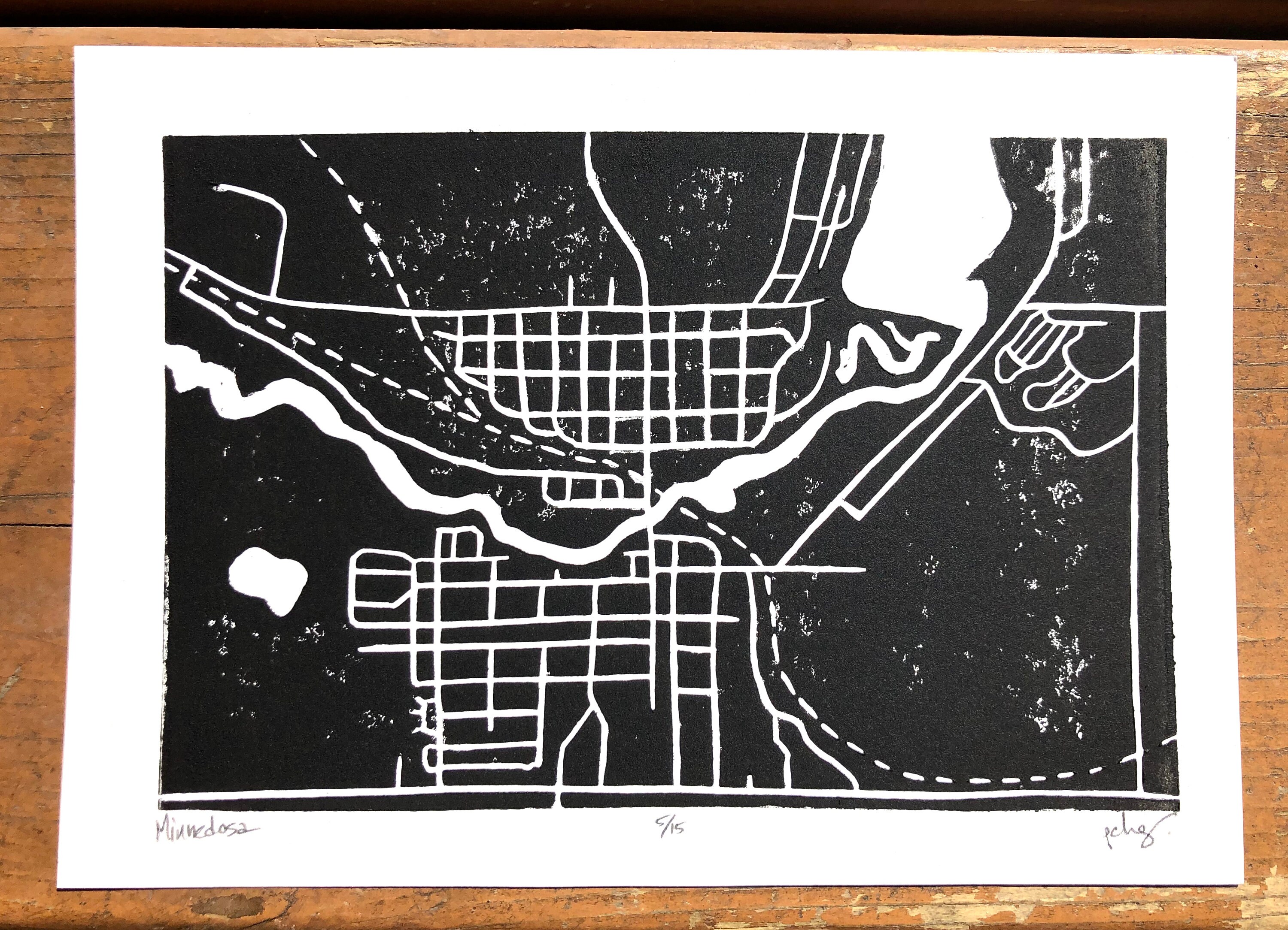 Minnedosa Map, Linocut, Printmaking, Town Map, Street Map, Small Town ...