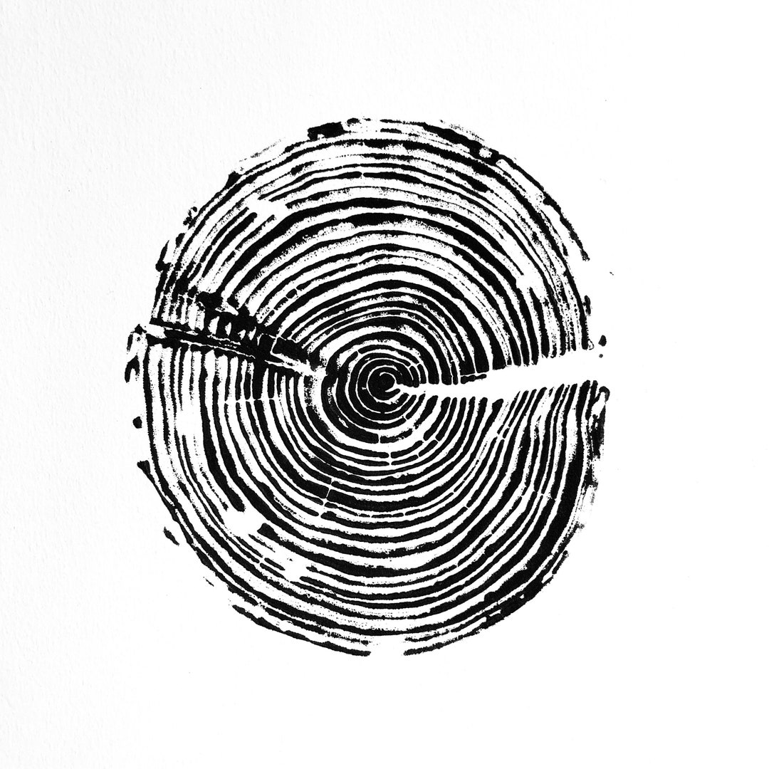 Cedar Wood Print | Handprinted Tree Rings | Woodcut Print | Nature Art ...