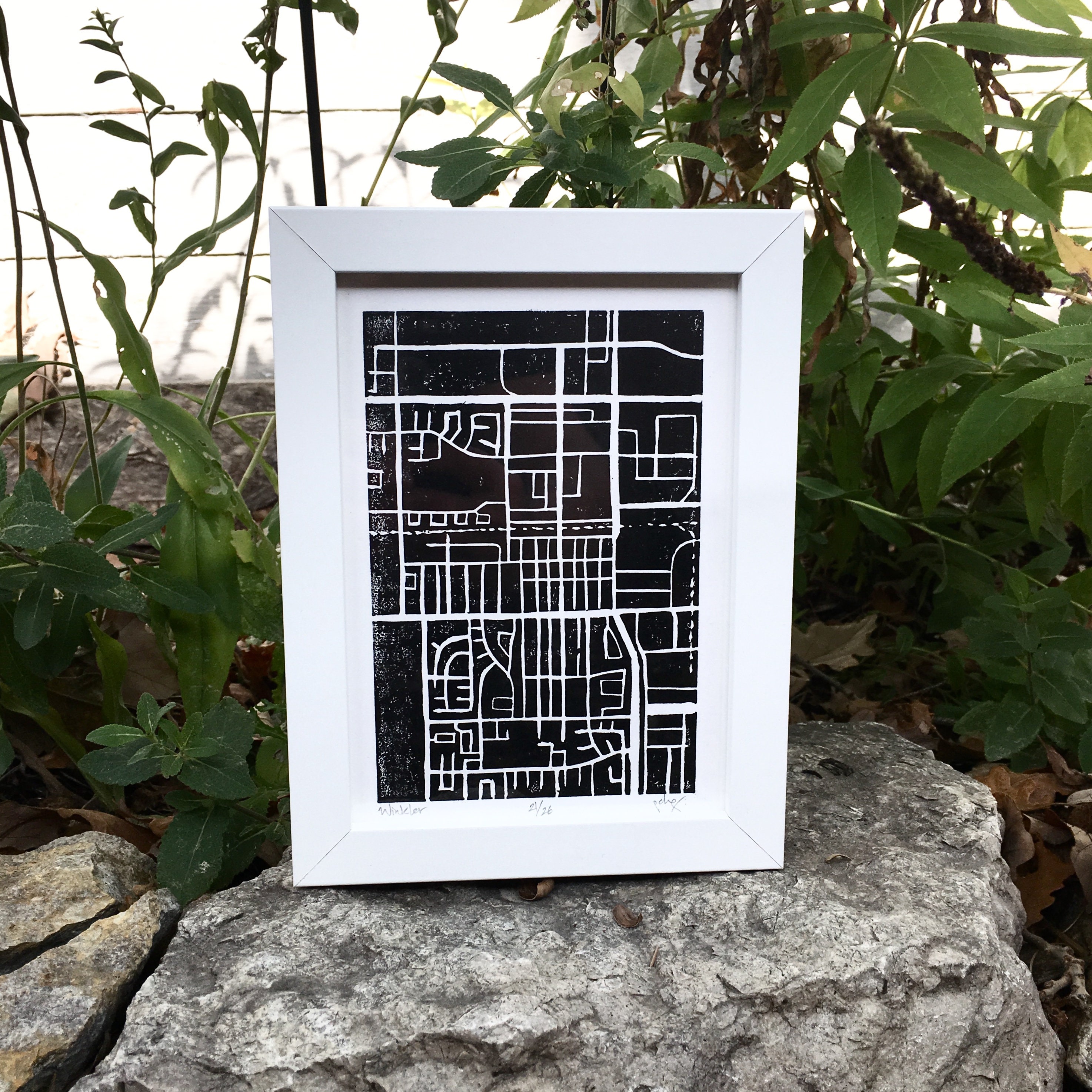 Winkler Map, Linocut, Printmaking, Town Map, Street Map, Small Town ...