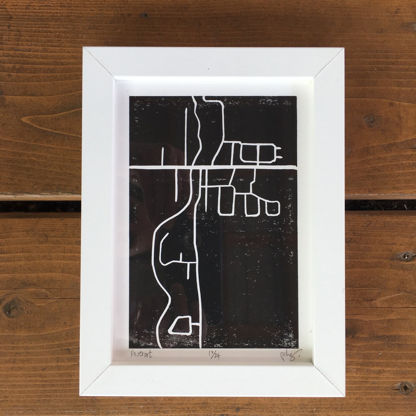 Rosenort Map Linocut Printmaking Town Map Street Map | Etsy