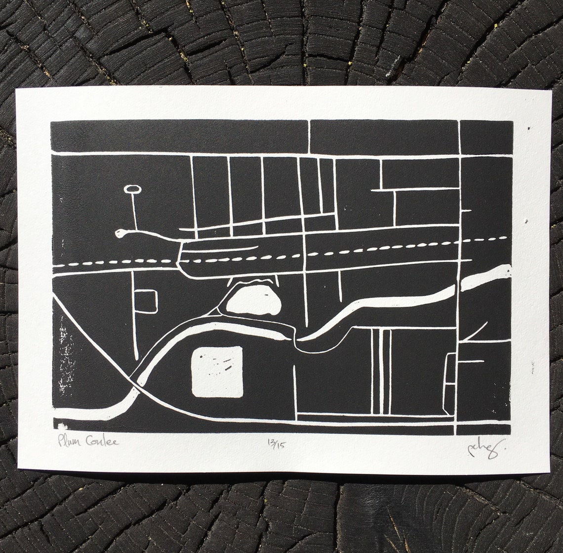 Plum Coulee Map Linocut Printmaking Town Map Street Map - Etsy