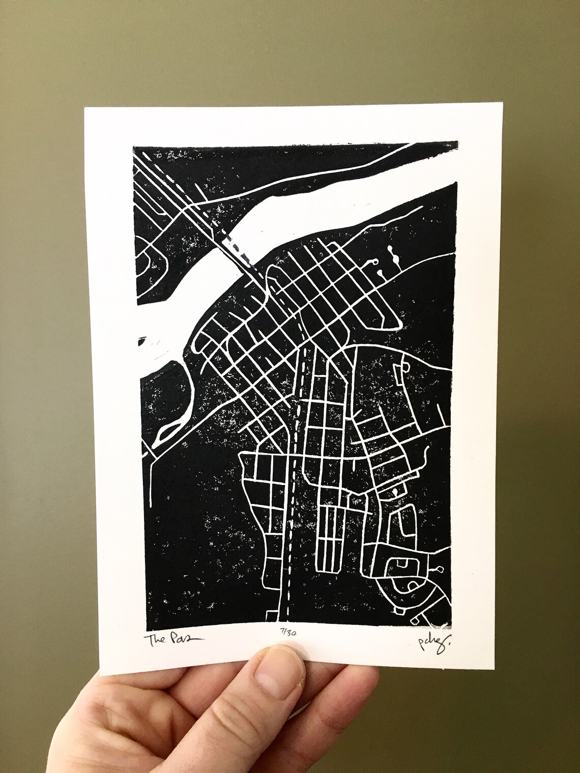 The Pas Map, Linocut, Printmaking, Town Map, Street Map, Small Town ...