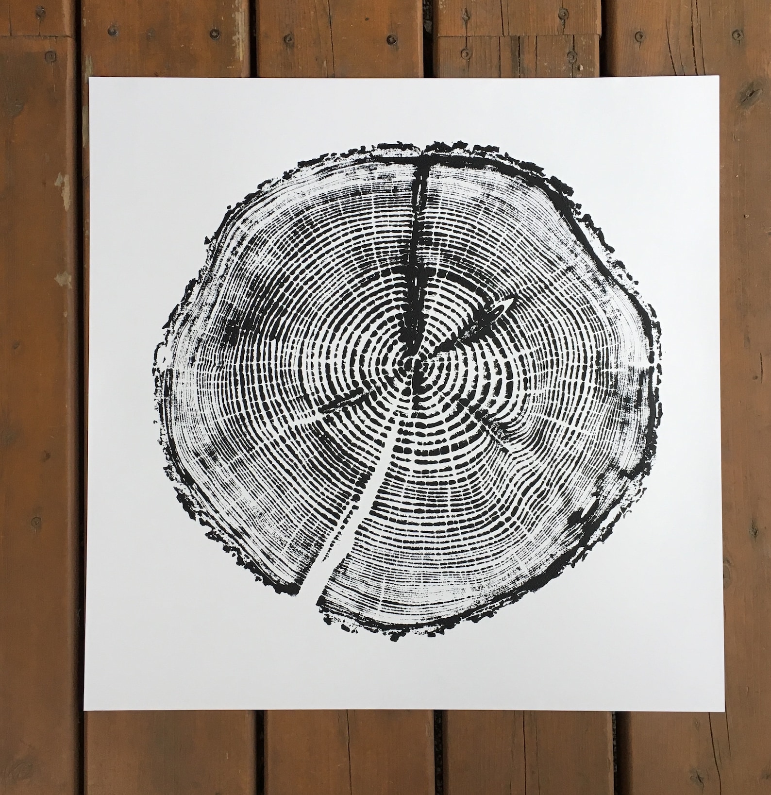 Spruce Handprinted Art Print Woodcut Print Tree Stump Tree - Etsy Canada