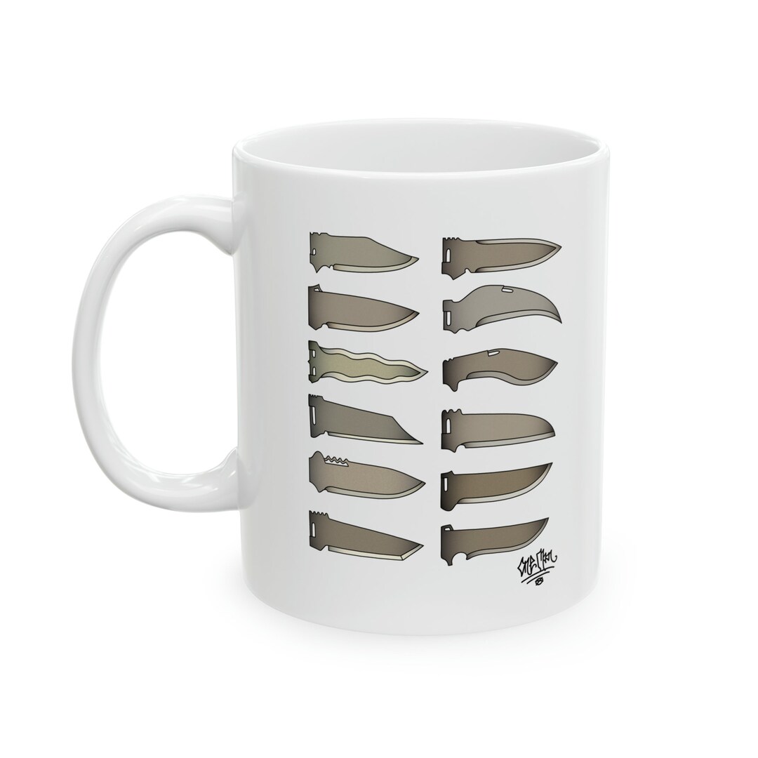 One Moon X Blade Shapes 2 Ceramic Mug, 11oz , Knife Collector ...
