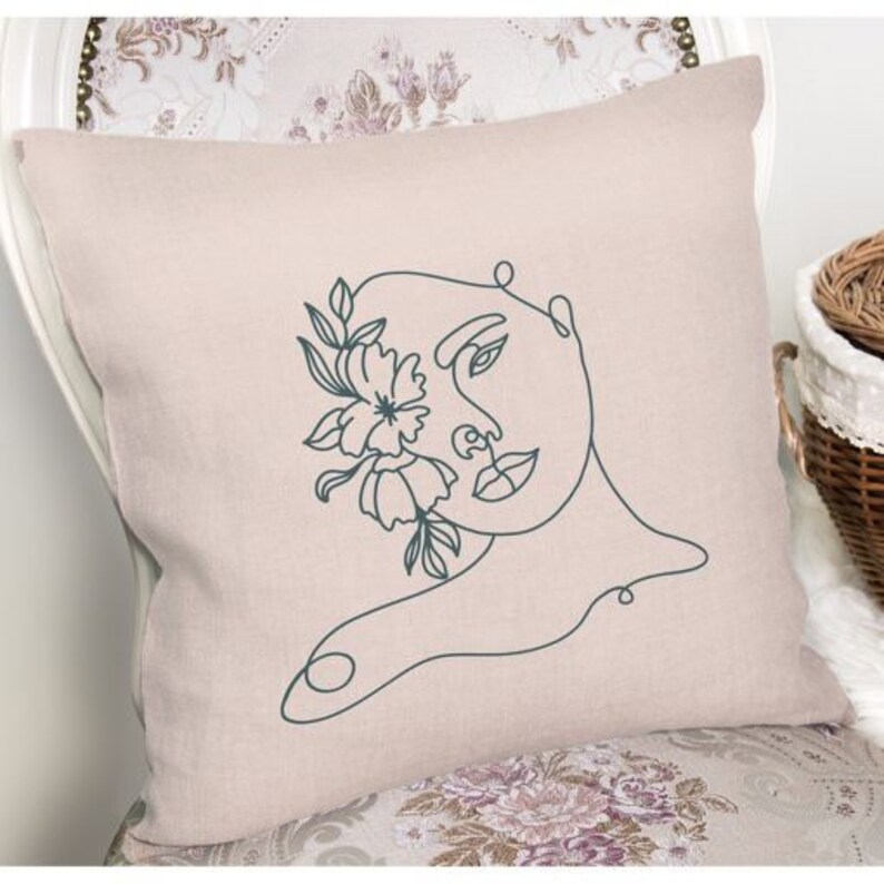 Continuous Line Drawing of Woman / Abstract Art Cushion Cover - Etsy