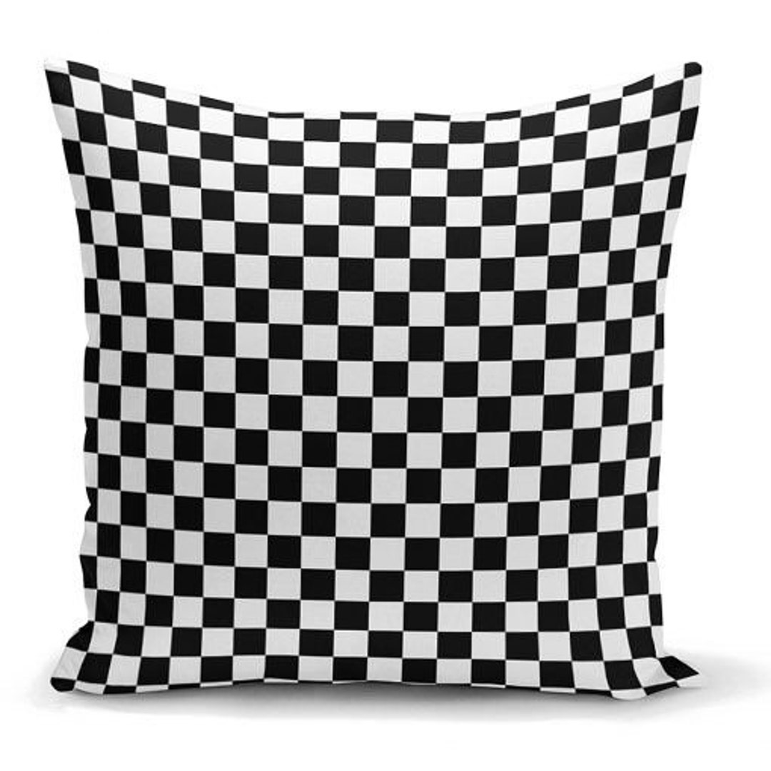 CLEARANCE Black and White Check Design / Pattern / Aztec Cushion Cover ...