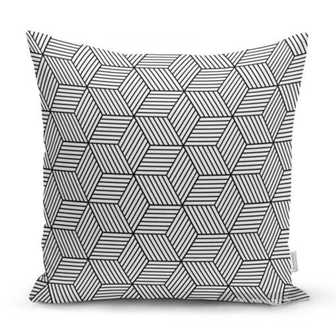 Black and White 3D Cube Design / Pattern / Aztec Cushion Cover - Etsy