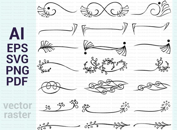 Divider silhouette Text dividers svg Swirls svg Scrolls svg Divider cut ...