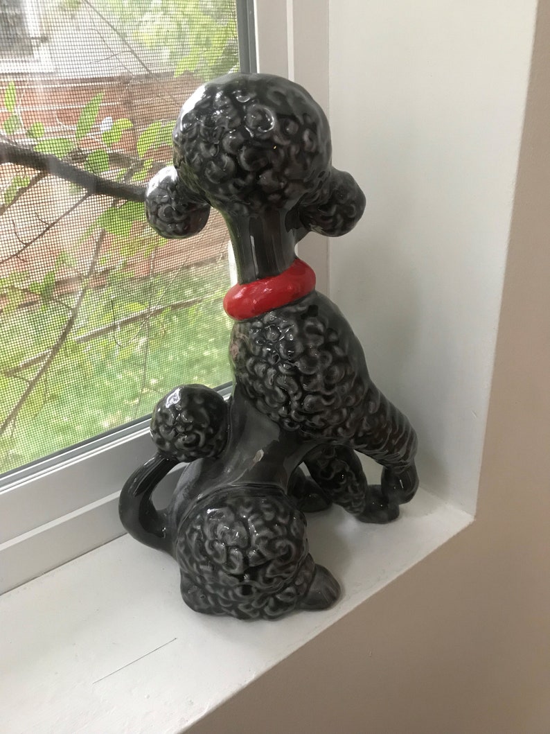 Ceramic Poodle Figurines / Black Poodles / Dog Statues / Vintage ...