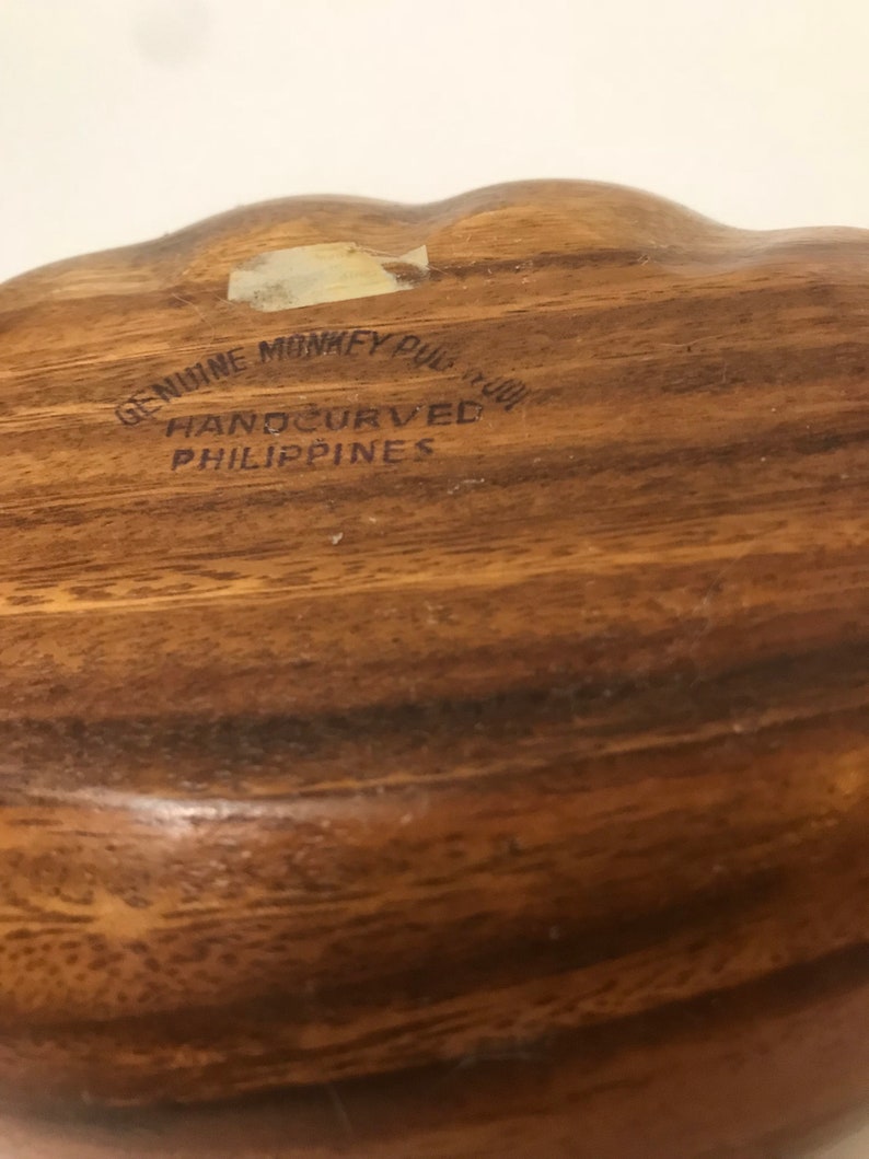 Genuine Monkey Pod Wood Bowl / Handcarved in Philippines / - Etsy