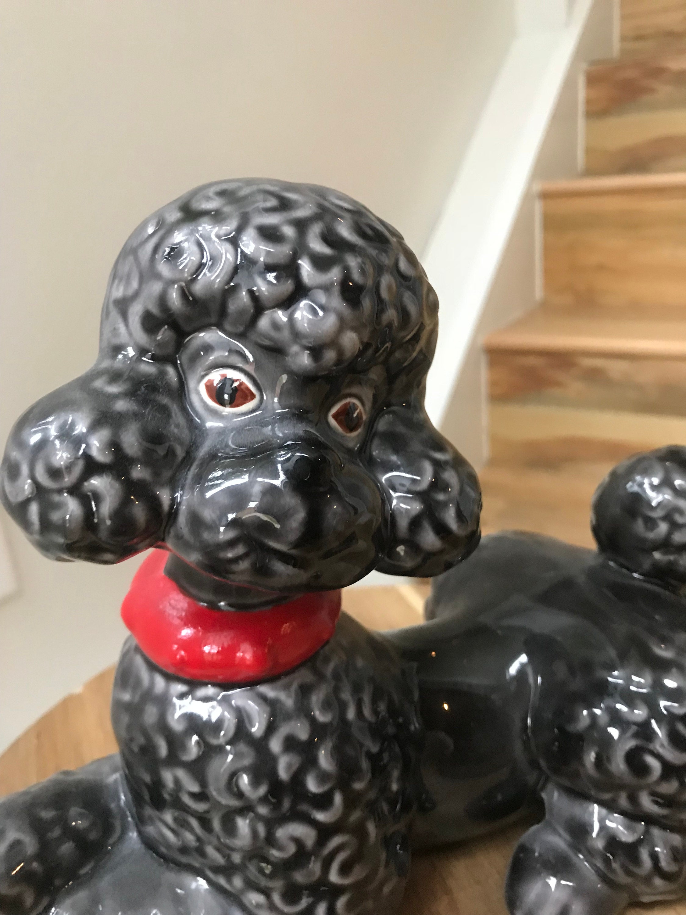 Ceramic Poodle Figurines / Black Poodles / Dog Statues / Vintage ...