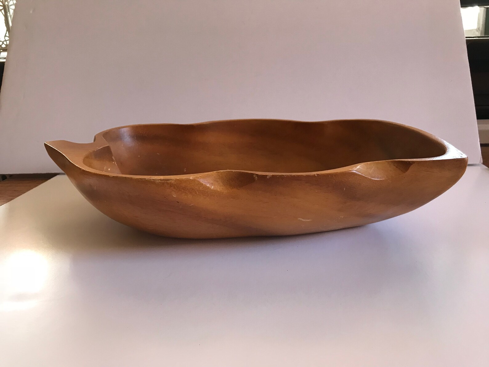 Vintage Monkey-pod Wood Bowl // Made in the Philippines // - Etsy