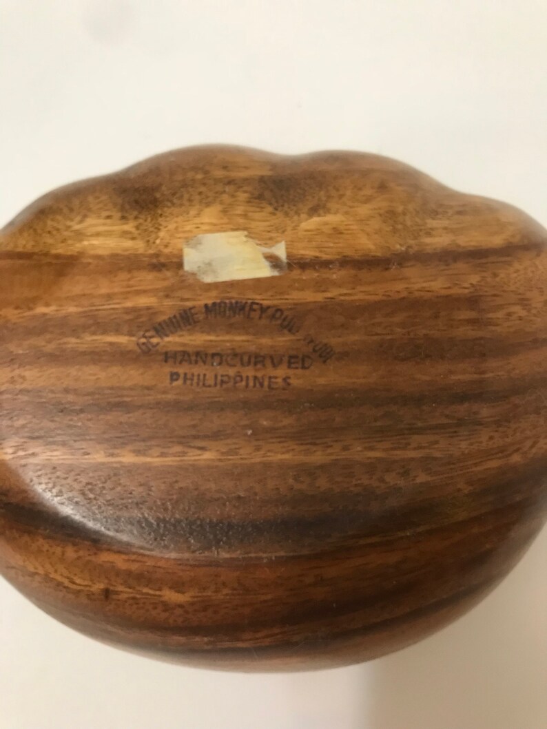 Genuine Monkey Pod Wood Bowl / Handcarved in Philippines / Vintage ...